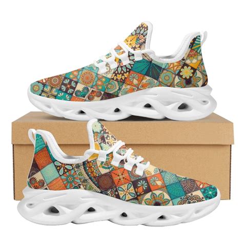 Bohemia Style Sneakers For Ladies Round Toe Running Shoes Non Slip