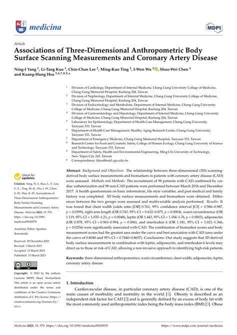 Pdf Associations Of Three Dimensional Anthropometric Body Surface Scanning Measurements And