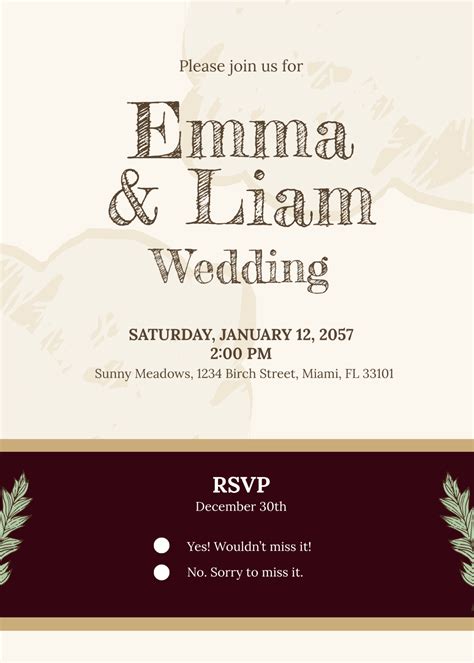 Free RSVP Templates To Edit Online