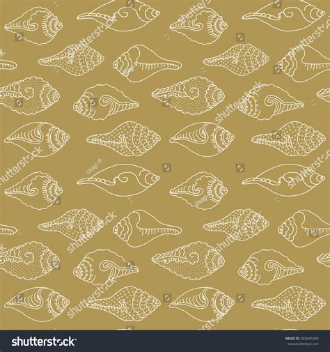 Vector Pattern Sea Shells Geometric Wave Stock Vector Royalty Free