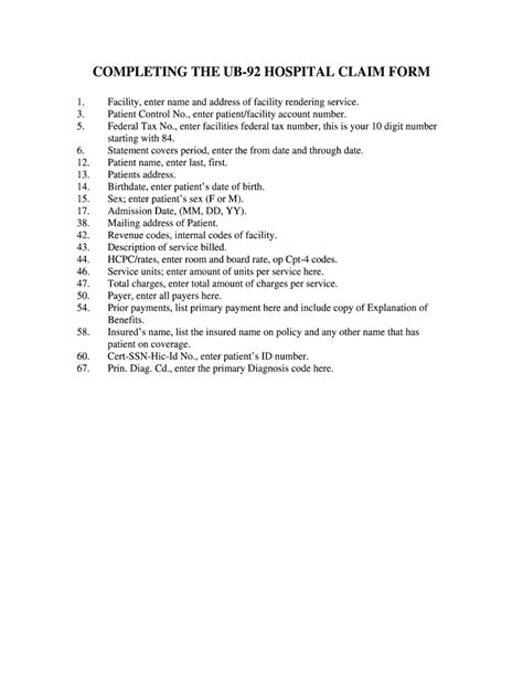Fillable Ub92 Pdf Fill Out And Sign Online Dochub