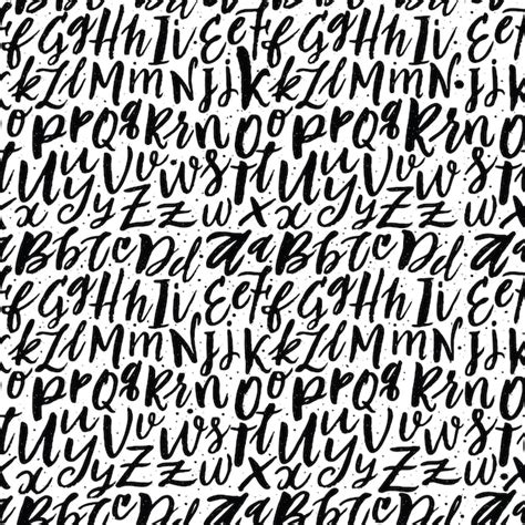 Premium Vector Vector Alphabet Seamless Pattern Brush Letters