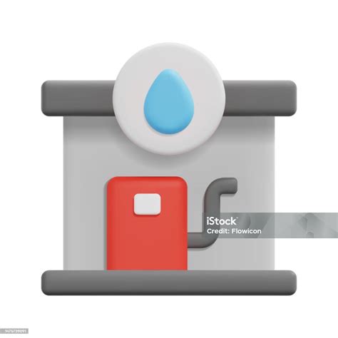 3d 주유소 아이콘 벡터입니다 흰색 배경에 격리 3d 건물 및 건축 개념입니다 만화 최소한의 스타일 3d 건물 아이콘 벡터 렌더링 그림입니다 0명에 대한 스톡 벡터 아트 및