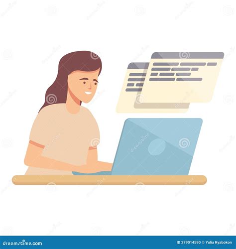 Programming Education Icon Cartoon Vector Computer Technology Stock Vector Illustration Of