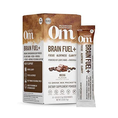 Om Mushroom Superfood Brain Fuel Plus Mushroom Powder Drink Mix Mocha