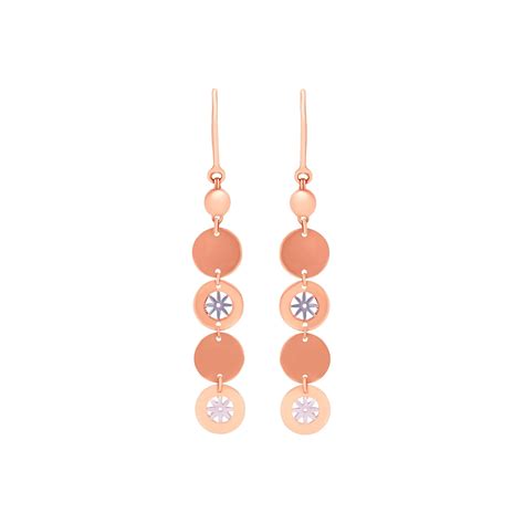 Fancy Gorgeously Detailed And Crafted Kt Rose Gold Drops