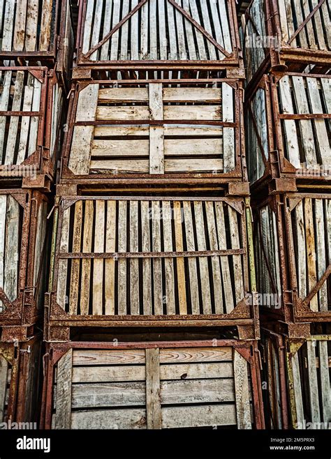 Old Fashioned Wooden Crates Stock Photo Alamy