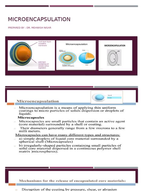 microencapsulation pdf