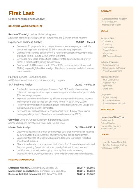 15 Business Analyst Resume Examples For 2025 Resume Worded