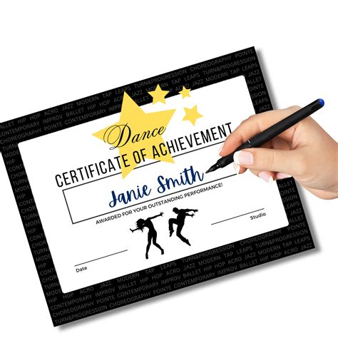 Certificados De Graduación De Baile Cuadrado