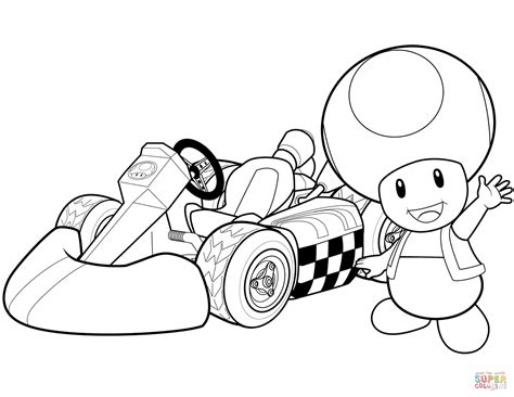 Print Toadette Mario Kart Coloring Pages Toad Mario Kart Coloring
