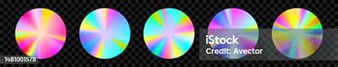 홀로그램 스티커 홀로그램 라벨 및 홀로그래프 호일 씰 벡터 무지개 빛깔의 스탬프 라운드 실버 또는 골드 홀로그램 그라데이션 원형 배지 원래 공식 제품 홀로그램 스티커 태그