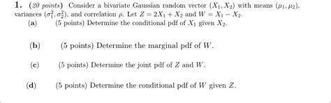 Solved Points Consider A Bivariate Gaussian Random Chegg