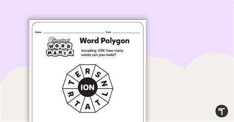Word Polygon Worksheets Levels And Teach Starter