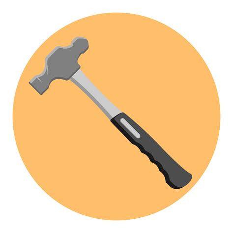 Hammer Vector Icon For Carpentry And Construction Hammer Flat Icon