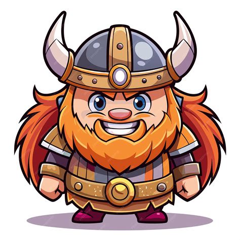 Cartoon Viking Warrior With Horned Helmet Premium Ai Generated Vector