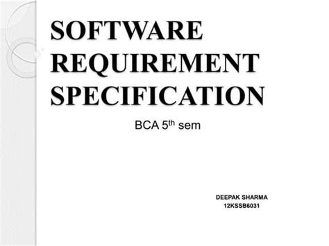 Srs Software Requirement Specification Pptx Operating Systems Computer Software And