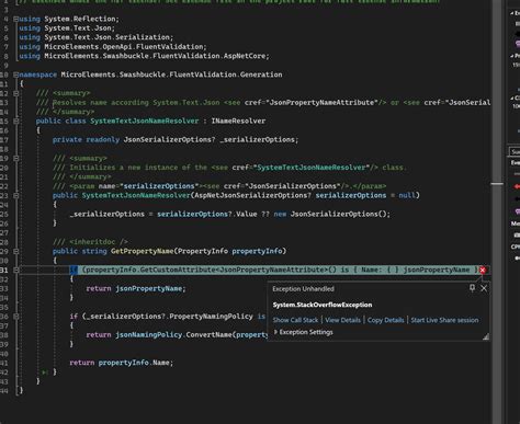 StackOverflowException When Generating Swagger For An Object With