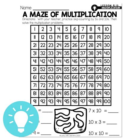Lucky To Learn Math Lesson 913 Multiplication Mini Lesson A Maze Of Multiplication