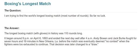 史上用时最长的一场拳击比赛 打了110回合耗时7小时19分钟