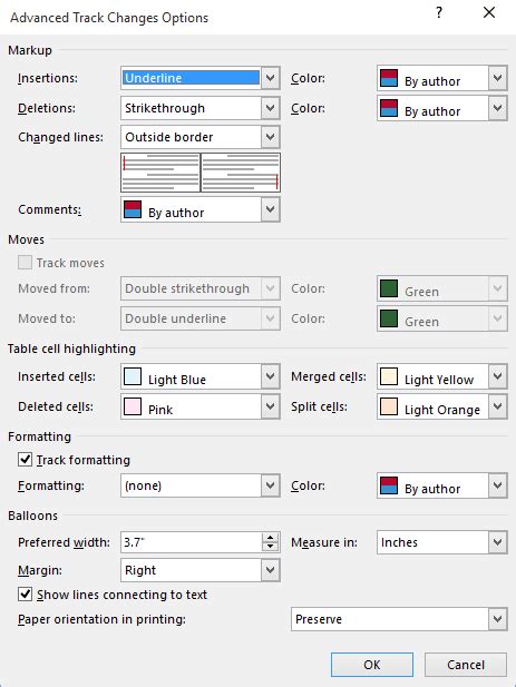 Customizing Revision Marks