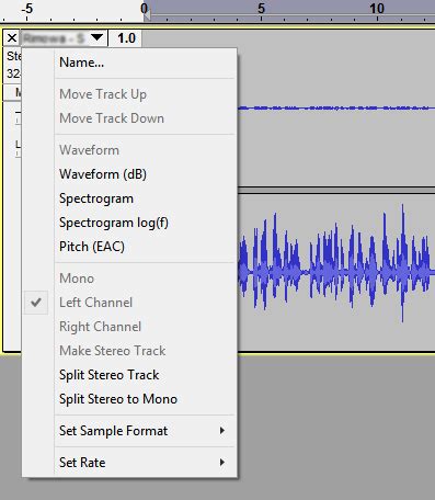 Create A Stereo Track Of One Track From A Stereo Track Using Audacity