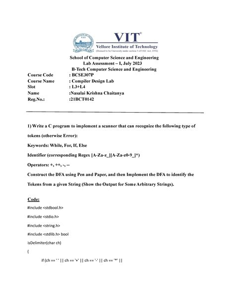 compiler design lexical analysis school of computer science and