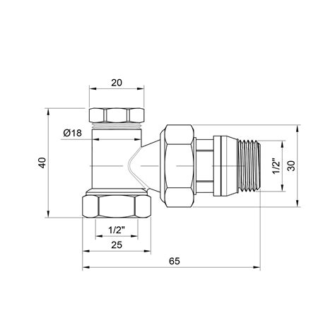 Балансировочный радиаторный кран SANDIPLUS угловой 1/2"x1/2" с ...