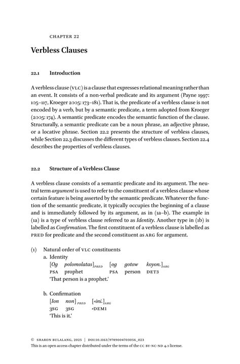 Pdf Verbless Clauses