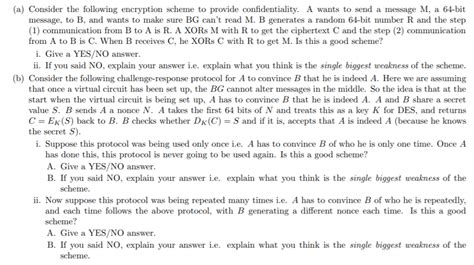 solved a consider the following encryption scheme to