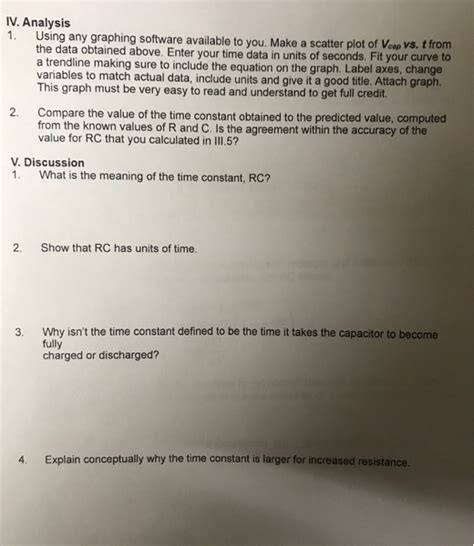 Solved IV Analysis Using Any Graphing Software Available Chegg Com