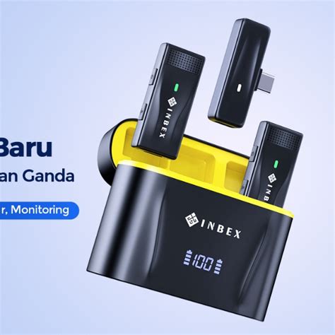 Jual Inbex Im4 Mic Wireless Live Vlog Microphone With Led Display Charging Case Clip On Lavalier