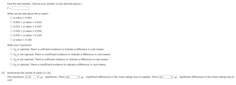What Can Be Said About The P Value P Value Chegg Com
