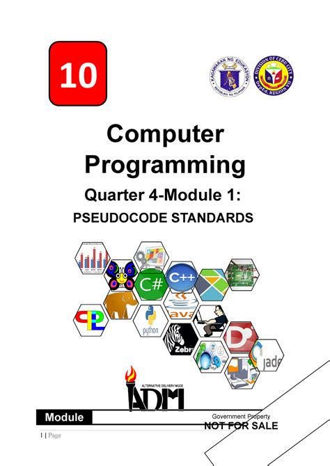 Comptuer Programming Q4 M2 Computer Programming Quarter 4 Module 1 Pseudocode Standards