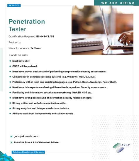 Aksa Sds On Linkedin Hiring Penetrationtester Opportunity Applynow