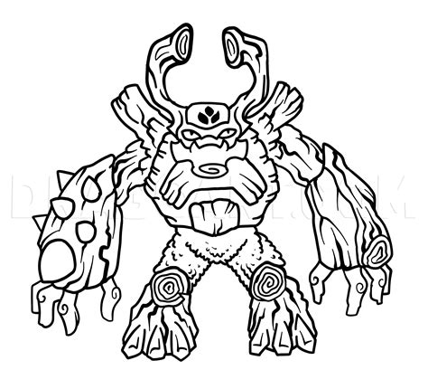 How To Draw Tree Rex Skylanders Giants Step By Step Drawing Guide By Kingtutorial Dragoart