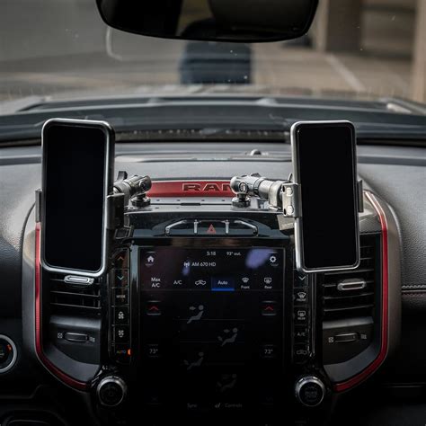 2019 2025 Ram Dual Phone Mounts W Dash Bracket Traxx™ Slim Track