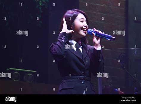 South Korean Singer Jung Eun Ji Of South Korean Girl Group Apink Performs During Her First Solo