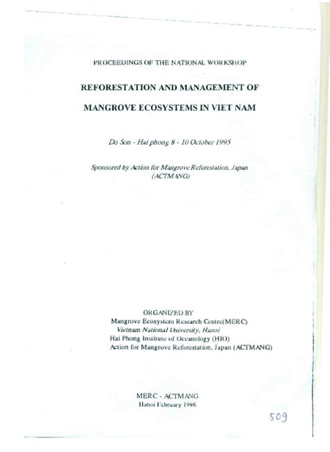 Pdf Preliminary Application Of Remote Sensing Data For Mangrove