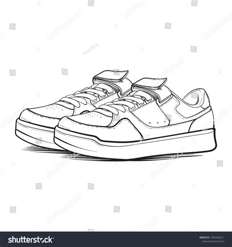 신발 스니커 윤곽선으로 그리기 벡터 스케치 스톡 벡터로열티 프리 1994365811 Shutterstock