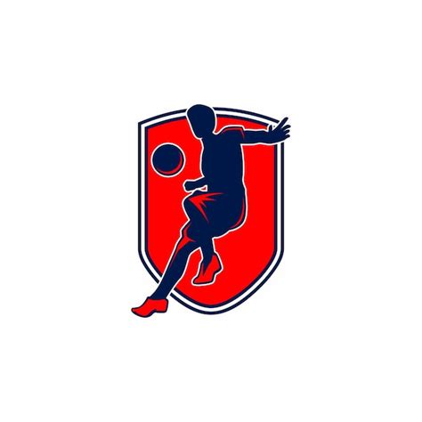 축구 선수가 공을 차다 벡터 일러스트 레이 션 프리미엄 벡터