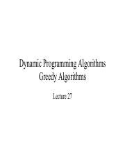 LECTURE Dynamic Programming Greedy Algos Pdf Dynamic Programming Algorithms Greedy