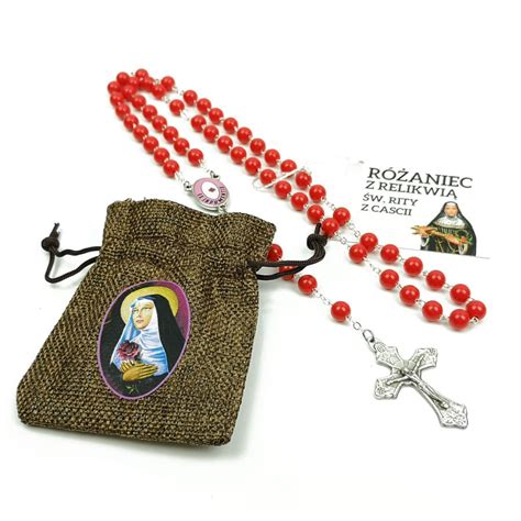 Różaniec Z Relikwią Św Rity Z Cascii Genesis Dewocjonalia Kielce