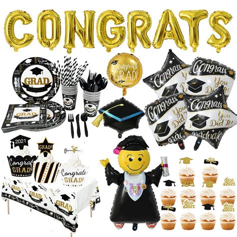 졸업 장식 호의 졸업 풍선 배너 축하 학년 컵케익 Toppers 2022 파티 식기 용품 클래스파티 Diy 장식품