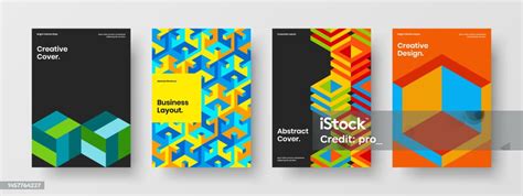 현대 모자이크 모양 광고지 그림 세트 간단한 브로셔 A4 벡터 디자인 템플릿 컬렉션입니다 0명에 대한 스톡 벡터 아트 및 기타 이미지 Istock