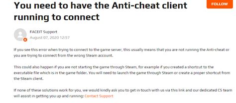 Помилка faceit anti cheat не запускається ФЕЙСІТ античит клієнт