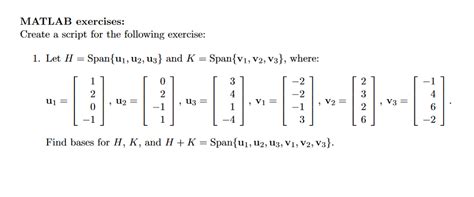 Solved Matlab Exercises Create A Script For The Following
