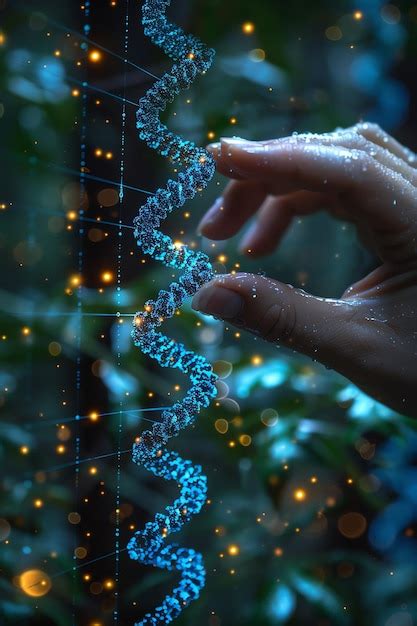 Dna 구조 또는 균열 나선에 는 의사 유전학과 의학 과학 인간 Dna 분자 사슬 프리미엄 Ai 생성 이미지