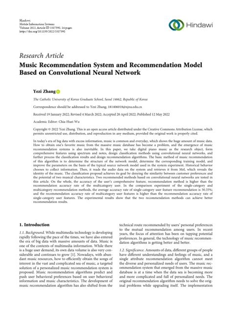 music recommendation system and recommendation model pdf deep learning artificial neural