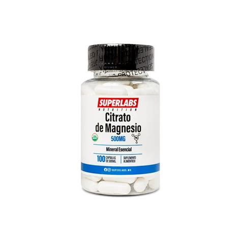 Superlabs Nutrition Citrato De Magnesio 500mg 100 Caps Walmart En Línea
